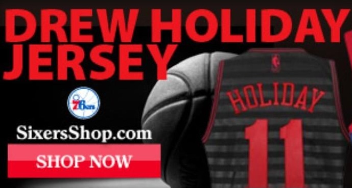 76ers website was advertising 'Drew Holiday' jerseys for sale (Picture ...