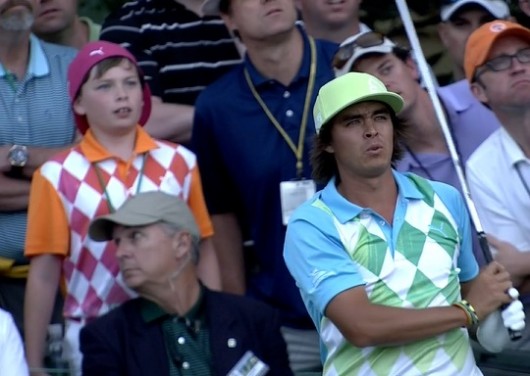 Rickie Fowler with his biggest fan right behind him (Picture)