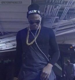 Russell Westbrook wears leather overalls, 'killin it' beanie