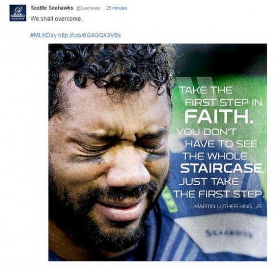 Seahawks tweeted photo of Russell Wilson crying for Martin Luther King Day