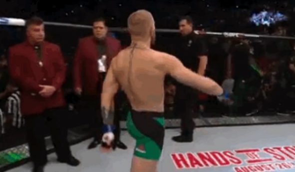 Conor McGregor did Vince McMahon swag walk (Video)