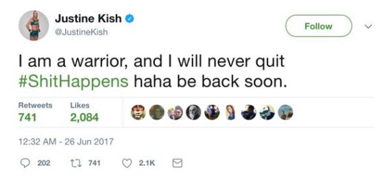 Justine Kish makes joke after pooping herself during UFC fight