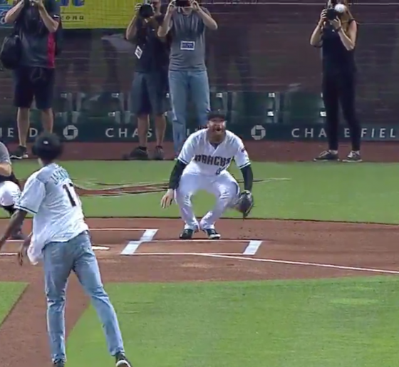 Josh Jackson threw out one of the worst first pitches you’ll ever see