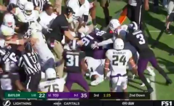 TCU, Baylor got into massive fight during game (Video)