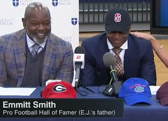 Watch: Emmitt Smith shares great message about son EJ choosing Stanford