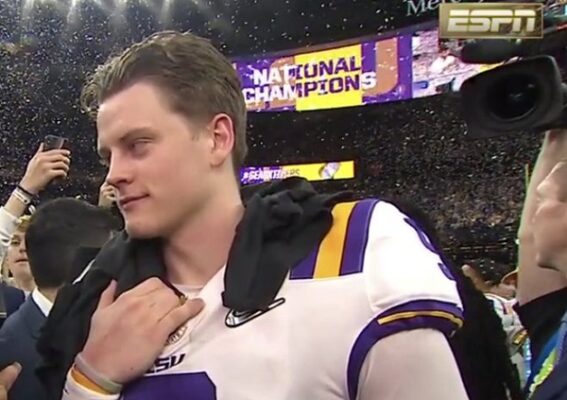 Joe Burrow smokes cigar in incredible video after LSU win