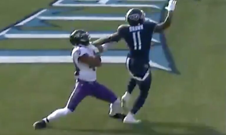 AJ Brown got away with offensive pass interference on one-handed TD