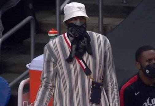 Serge Ibaka crushed it with his outfit on sideline