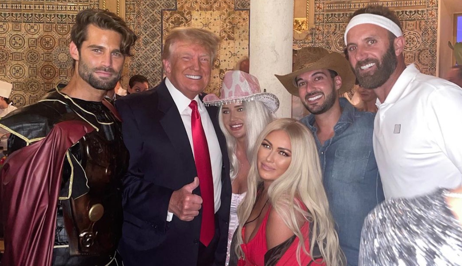 Dustin Johnson, Paulina Gretzky celebrate Halloween with President Trump