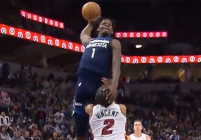 Video: Anthony Edwards goes viral for his dunk* on Gabe Vincent