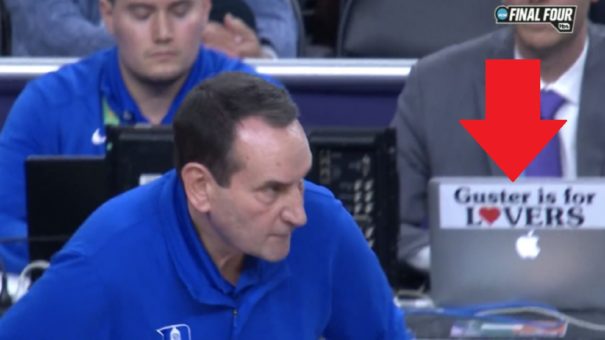 Reporter's 'Guster is for Lovers' sticker goes viral at Final Four