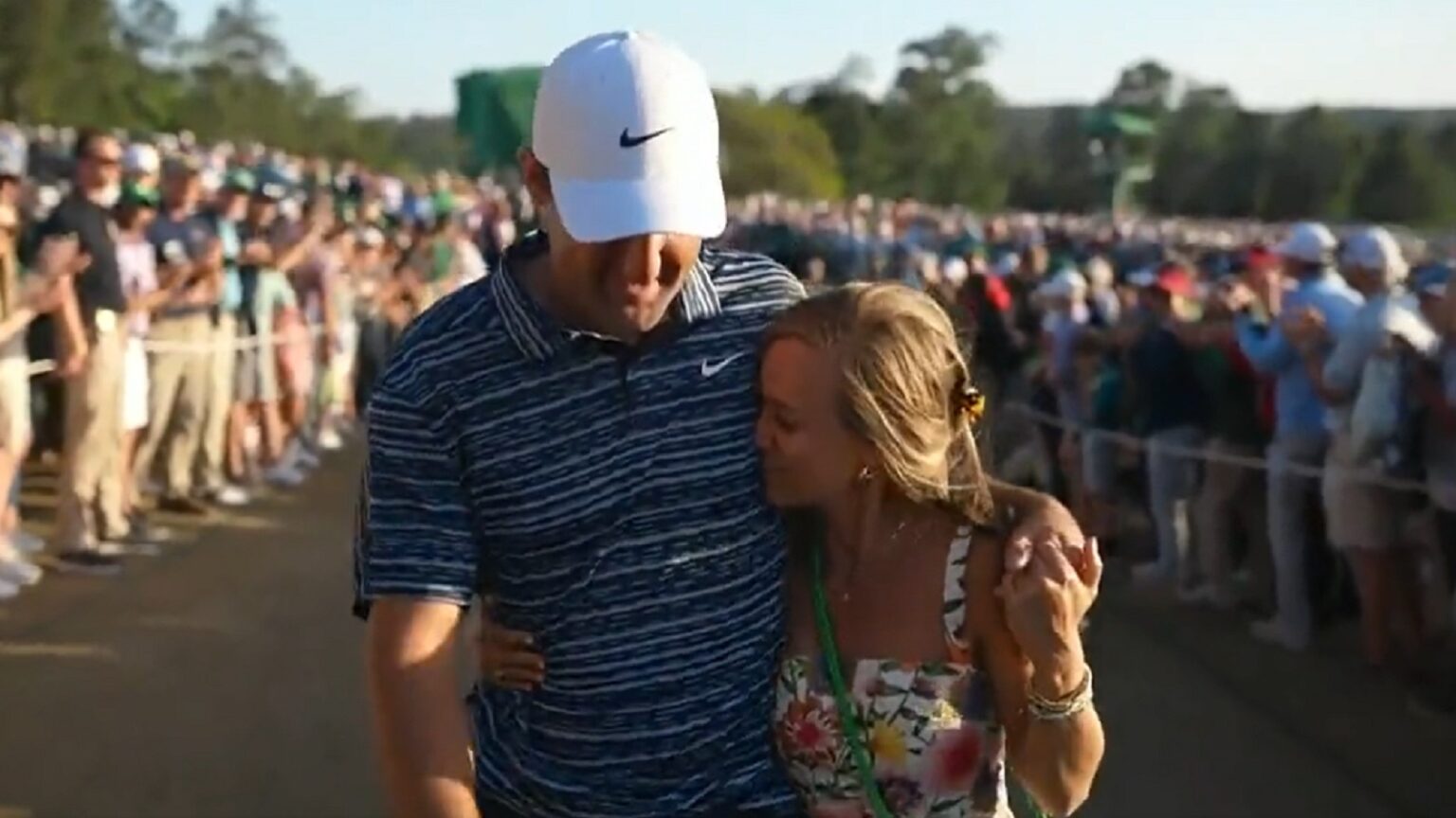 Scottie Scheffler's wife Meredith in tears crying as he won