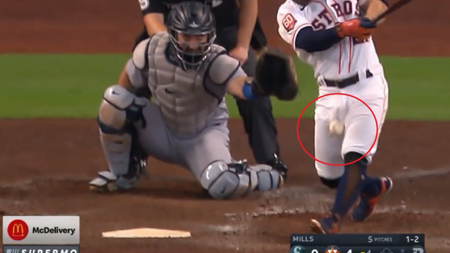 Video: Jose Altuve leaves game after fouling ball off groin