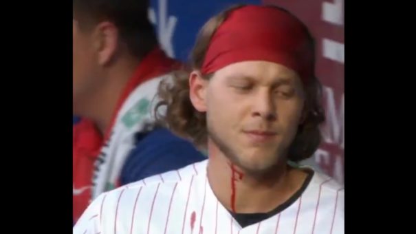Video: Phillies’ Alec Bohm bloodied after slamming bat in dugout