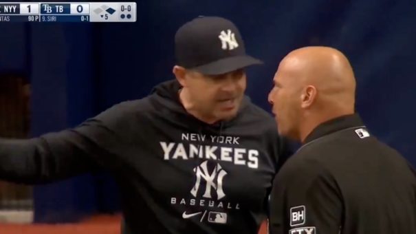 Video: Aaron Boone ejected for arguing questionable interference call