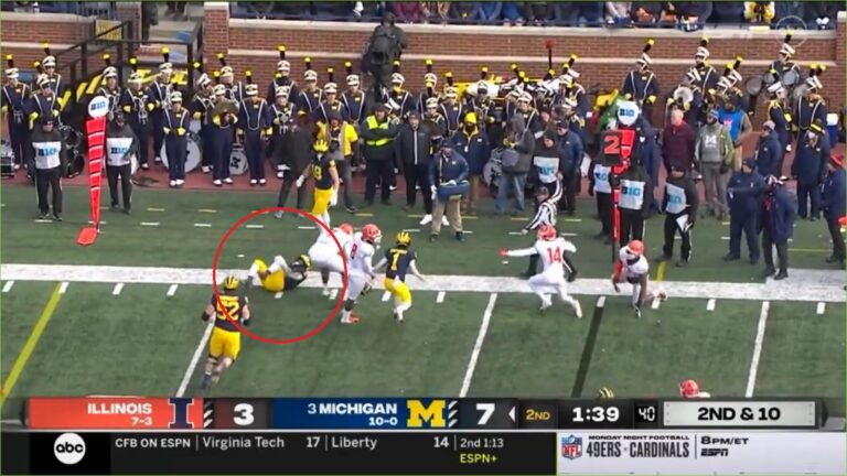 Michigan star Blake Corum suffers apparent knee injury