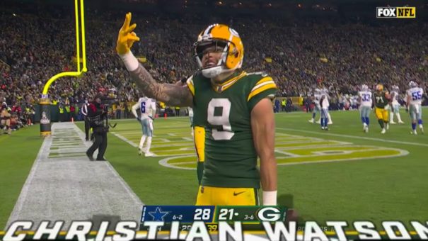 Christian Watson breaks out with 3 touchdowns amid rough season