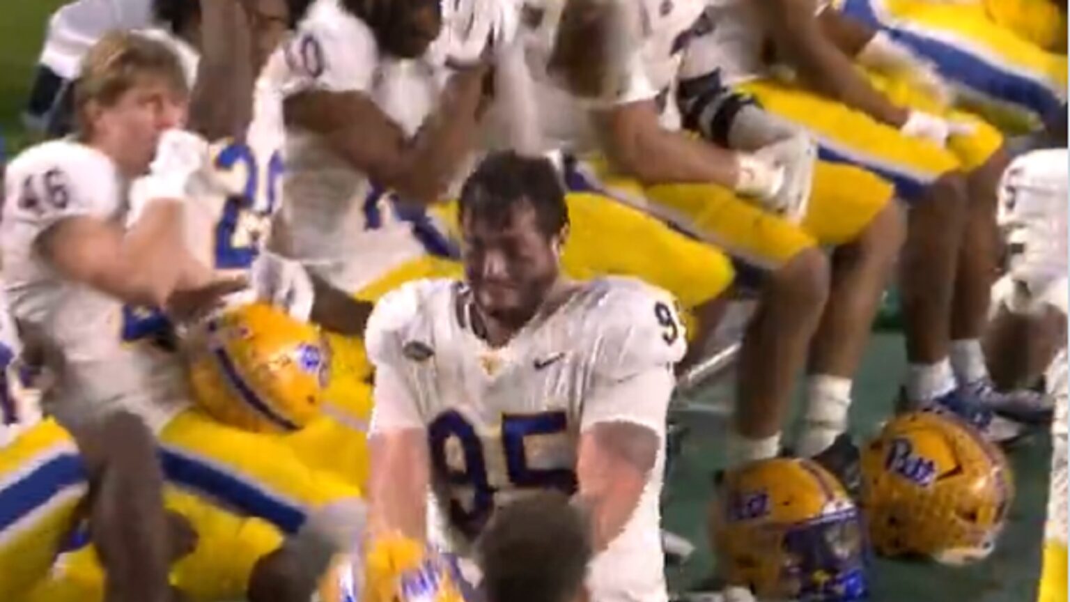 Pitt DL Devin Danielson goes viral for smashing helmet against his head