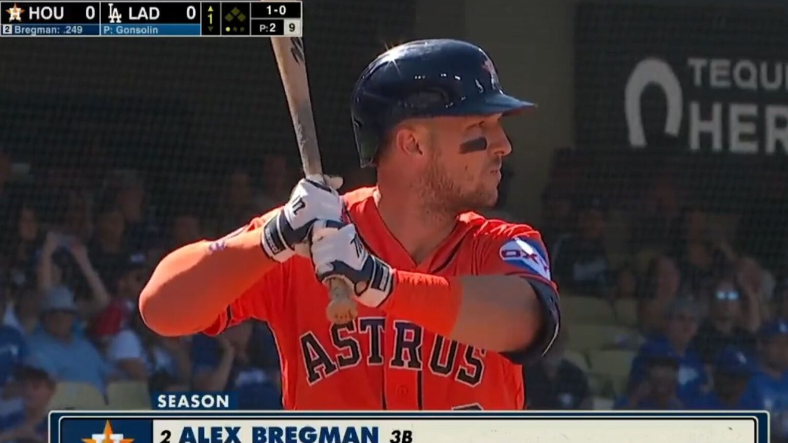 Alex Bregman hears brutal chant at Dodger Stadium