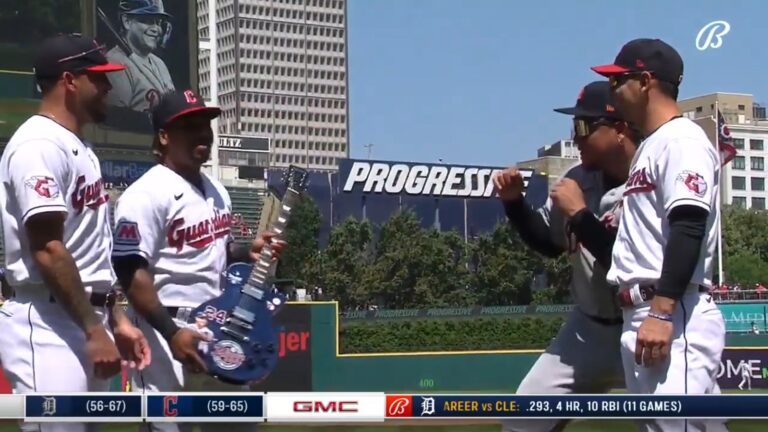 Miguel Cabrera has funny pregame interaction with Jose Ramirez