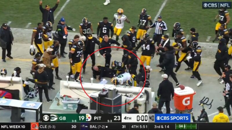 Steelers and Packers have big sideline fight after game-ending late hit