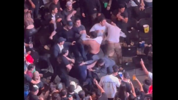 Fans brawl in the stands at UFC Mexico