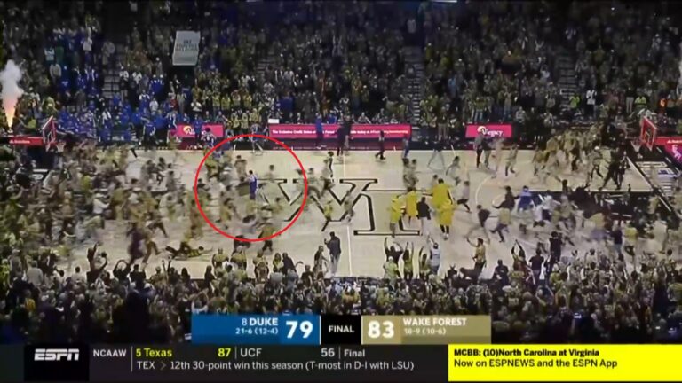 Duke star Kyle Filipowski suffers injury during court storming