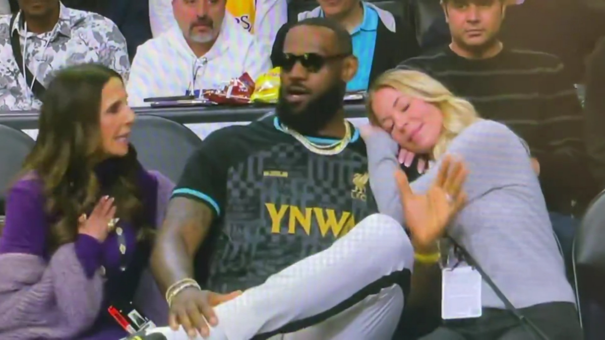 LeBron James went viral for touchy scene with Jeanie Buss, Linda Rambis