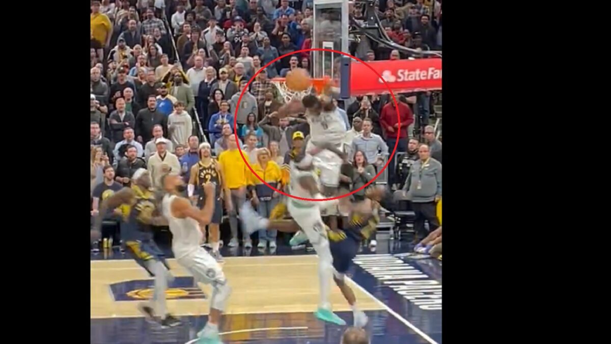 Awesome video shows new angle of Anthony Edwards' amazing block