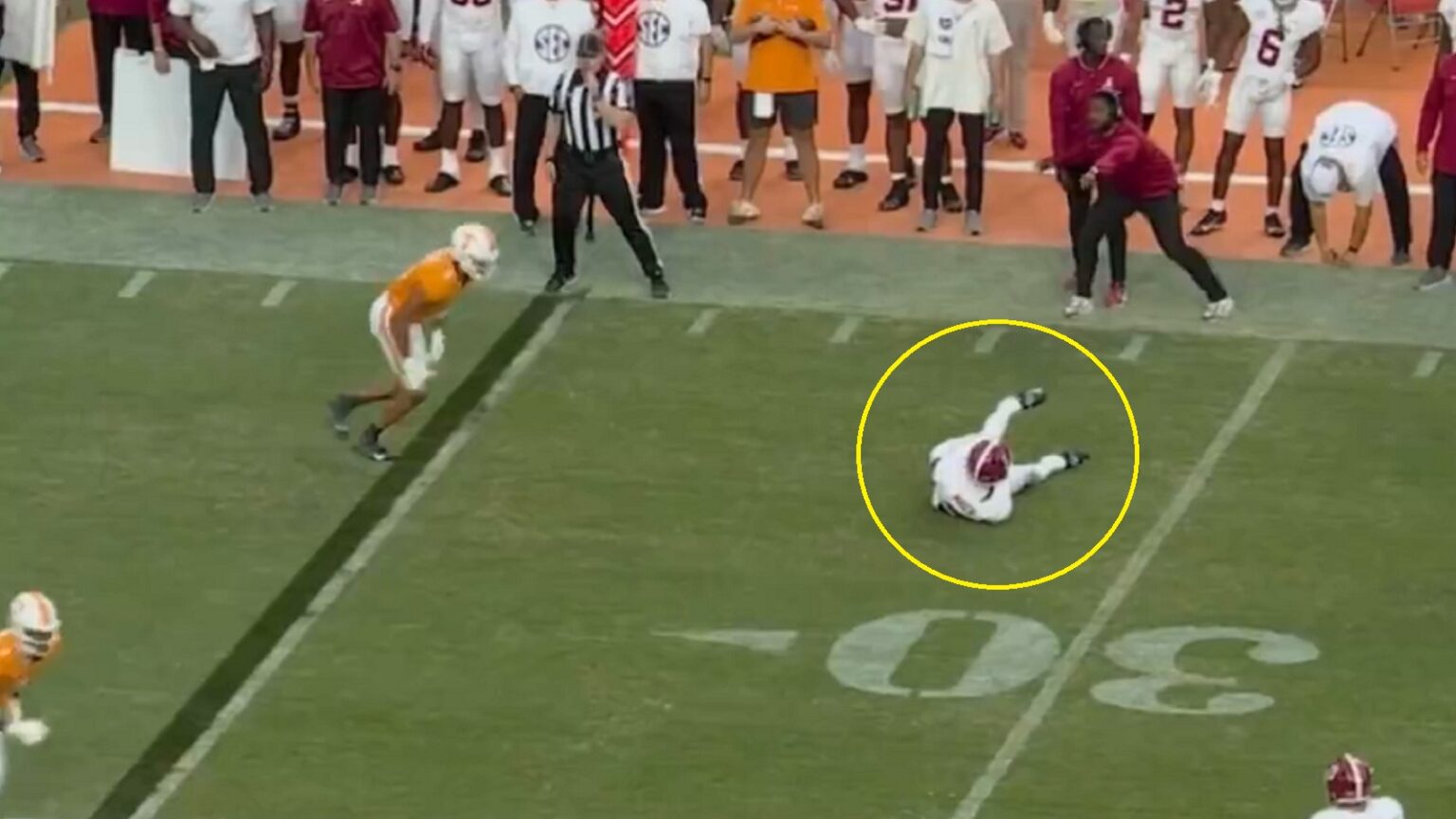 Alabama called for penalty after faking injury
