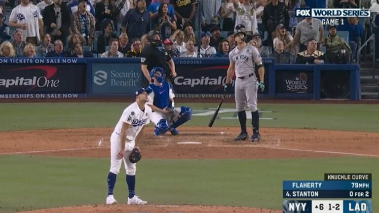 Giancarlo Stanton pulverizes 2-run home run in Game 1 of World Series