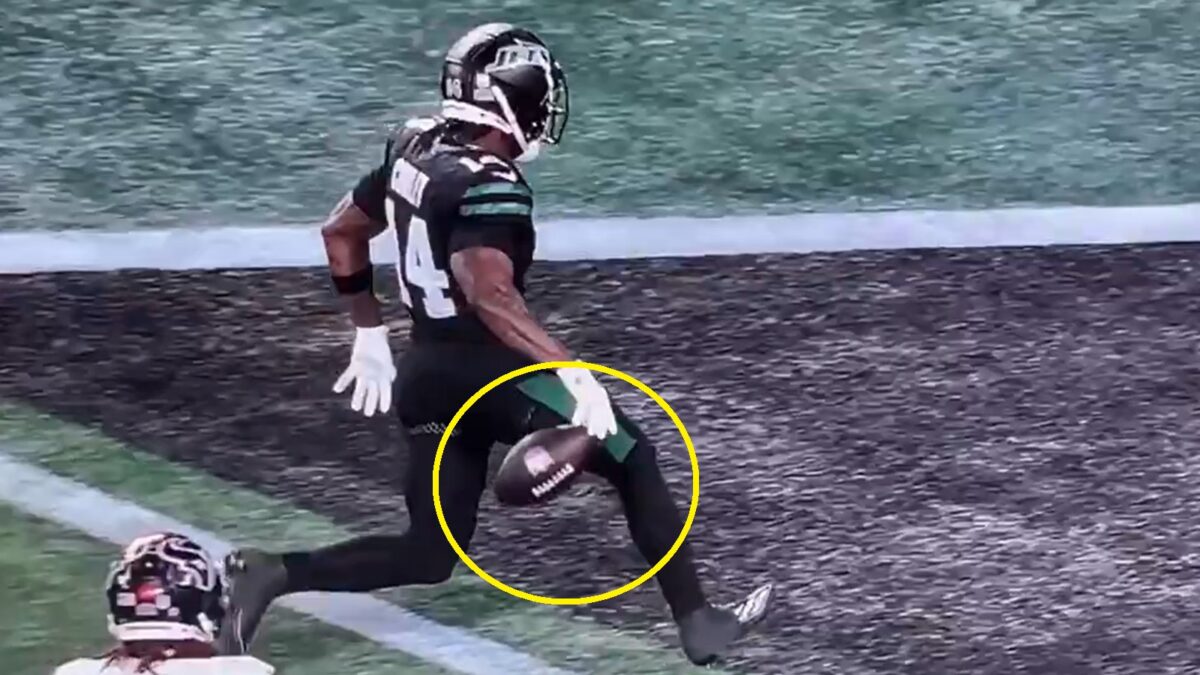 Jets WR Malachi Corley idiotically costs team TD by dropping ball ...