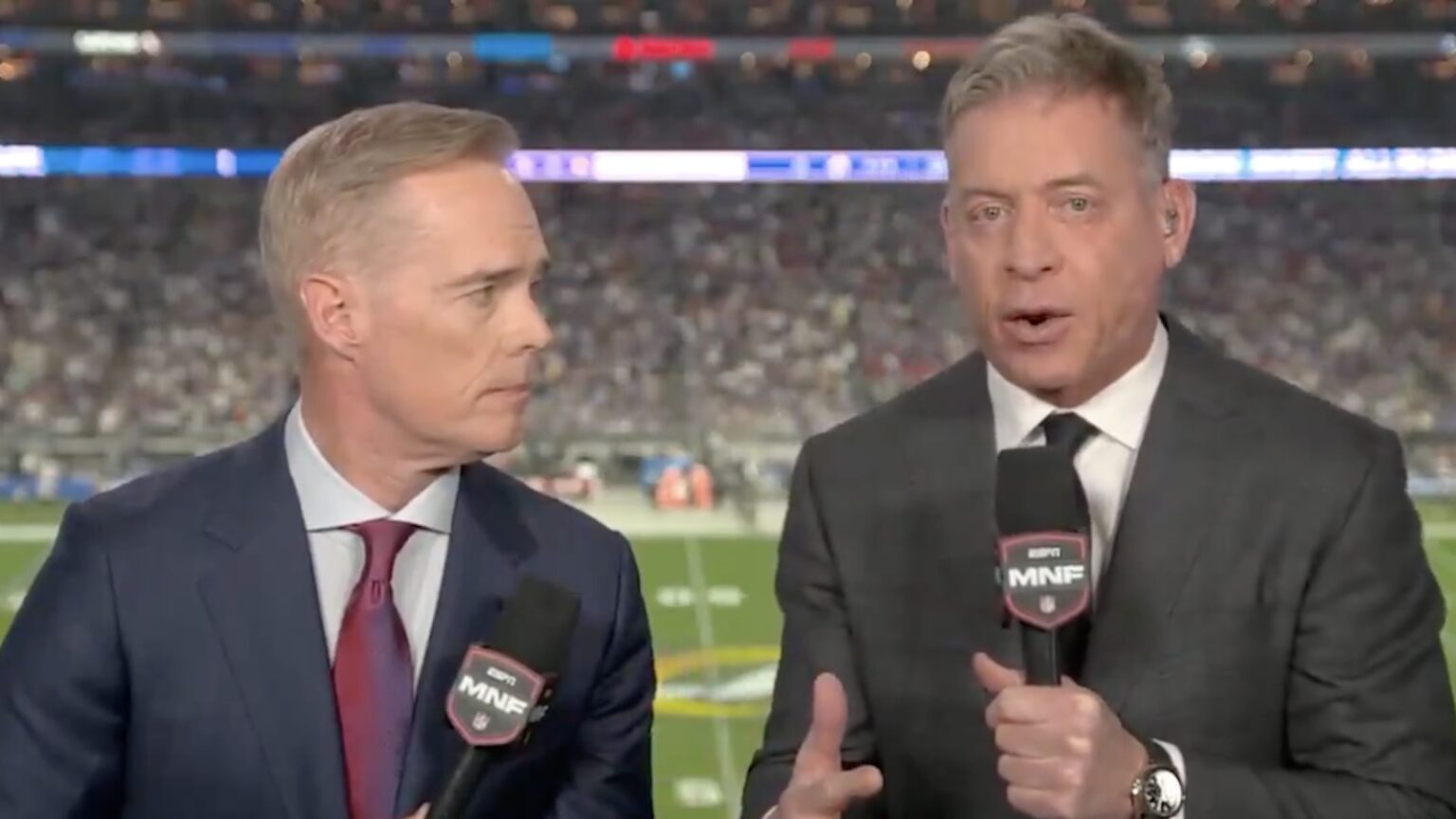 Fans made the same observation about Troy Aikman during Vikings-Rams