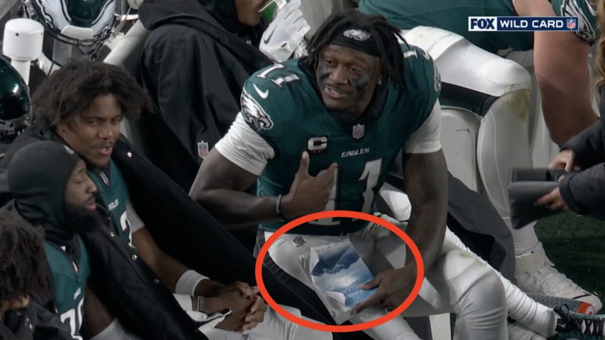 AJ Brown explains his viral sideline moment against Packers