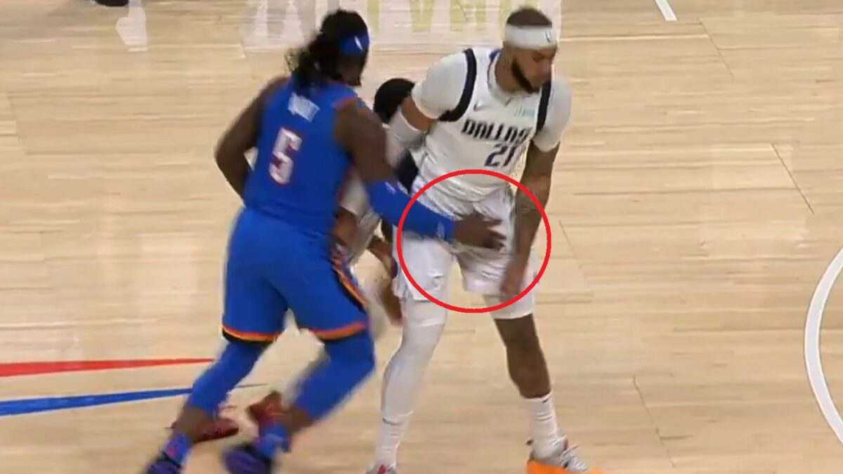 Luguentz Dort gets ejected for nut shot on Daniel Gafford