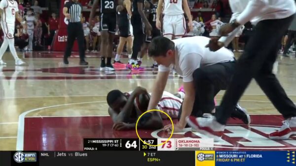 Oklahoma player gets teeth knocked out on crazy play