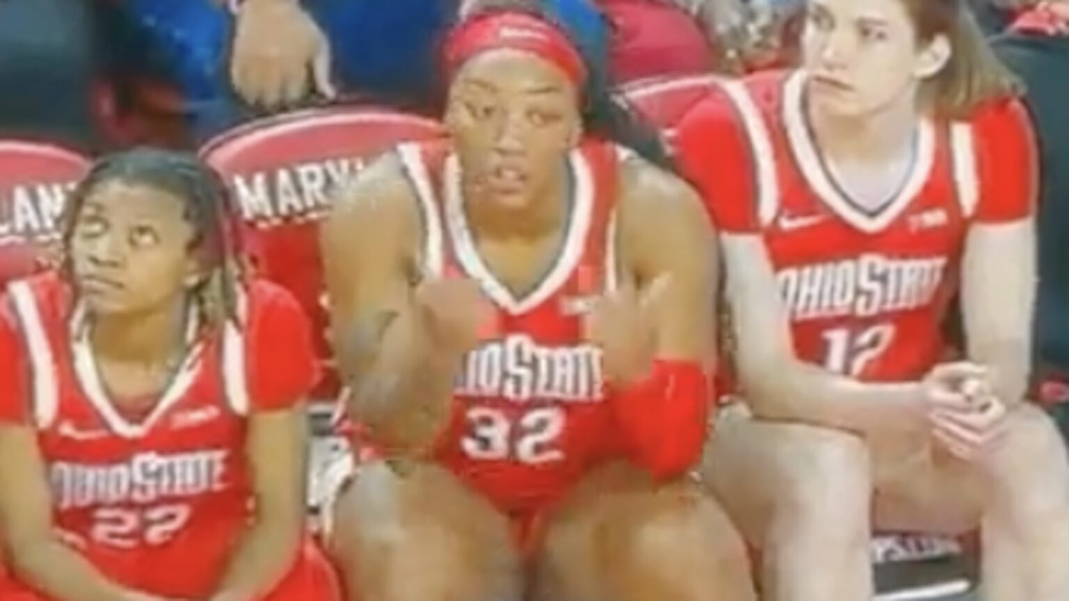 Women's college basketball player appeared to make vulgar gesture ...
