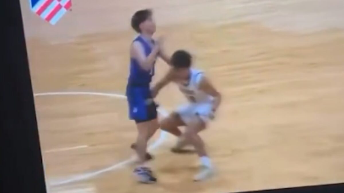 High school player hits opponent in nuts intentionally during playoff game