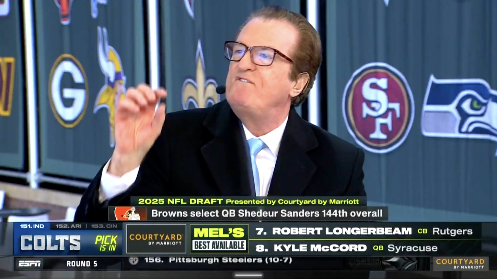 Mel Kiper Jr. has on-air meltdown over NFL teams snubbing Shedeur Sanders