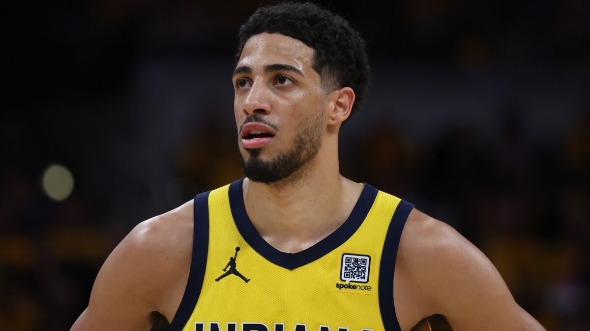 Tyrese Haliburton reacts to the Pacers' lottery failure