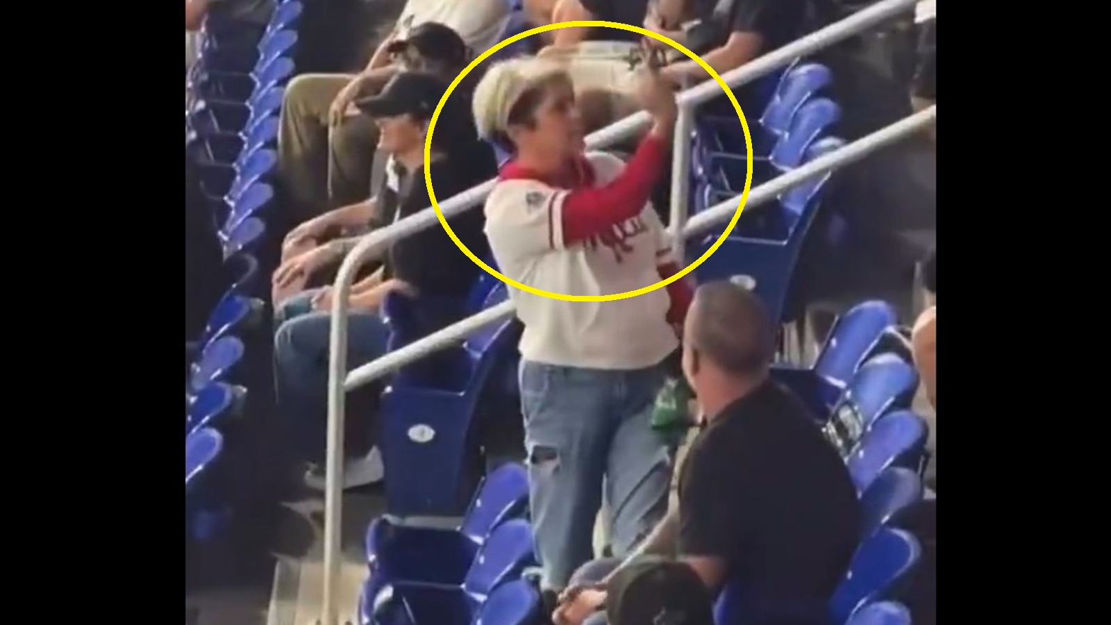 Video shows crazed Phillies 'Karen' flipping off crowd after taking HR ball