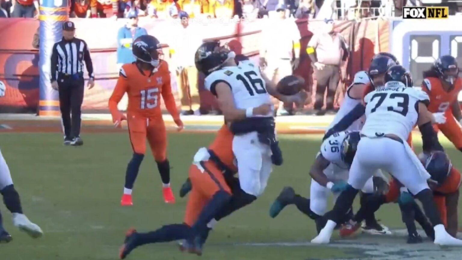Trevor Lawrence got hit so hard after ball was blown dead