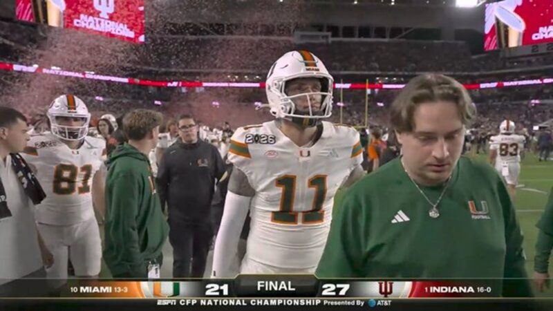 Carson Beck pulls an unsportsmanlike move after Miami's loss in CFP final