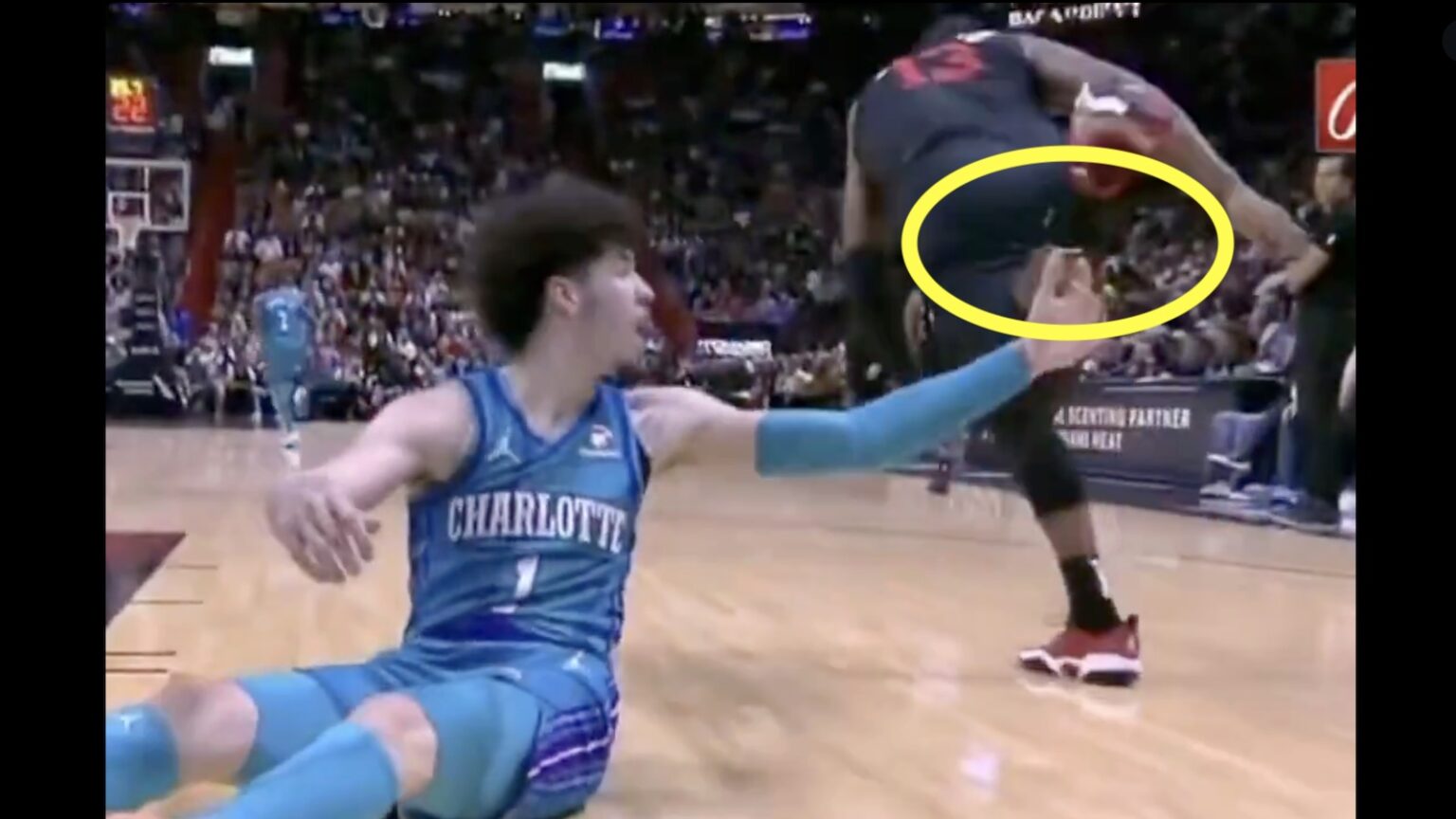 Video resurfaces of LaMelo Ball tripping Bam Adebayo in past game