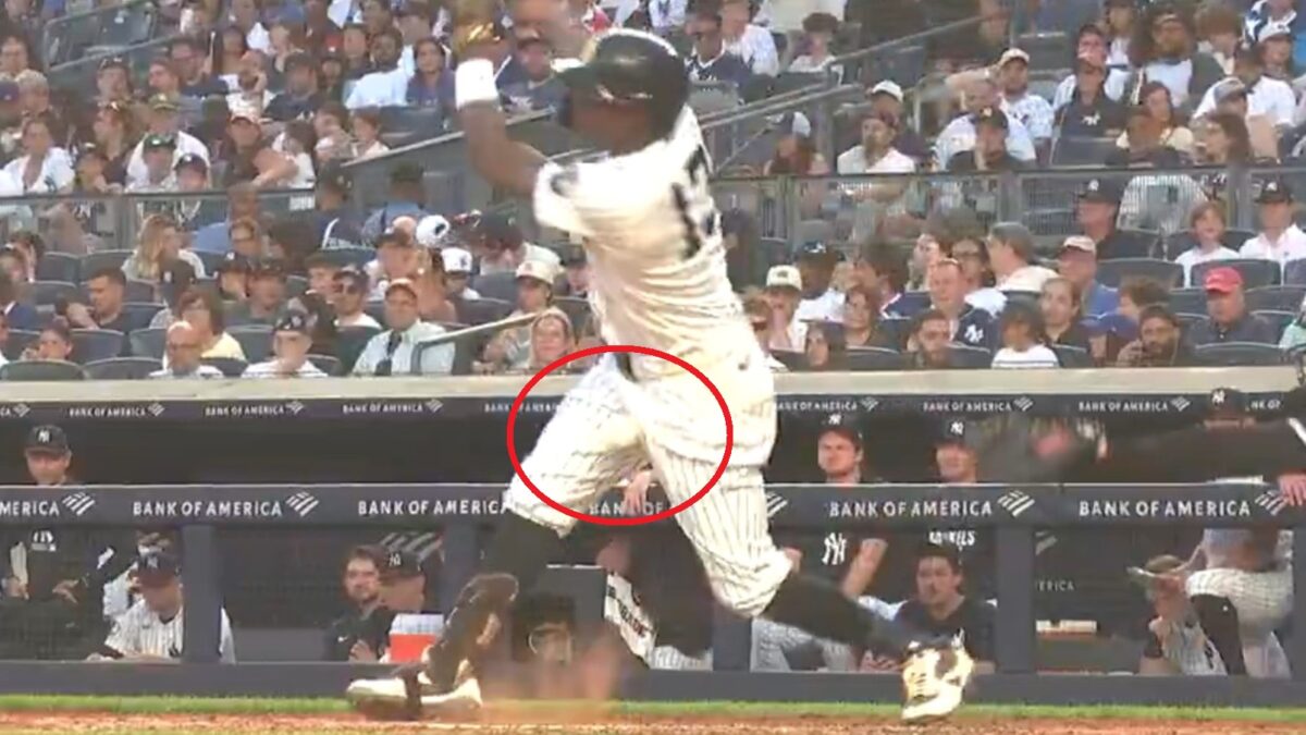Jazz Chisholm exits game after an unfortunate foul ball to the nuts